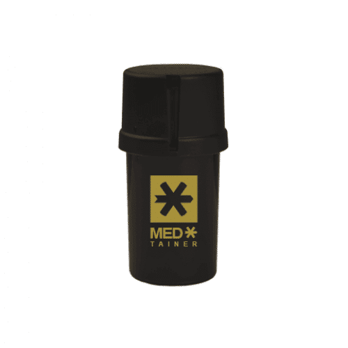 The Medtainer Storage w/ Grinder Black w/ Gold Medtainer Logo - 20 Dram ...