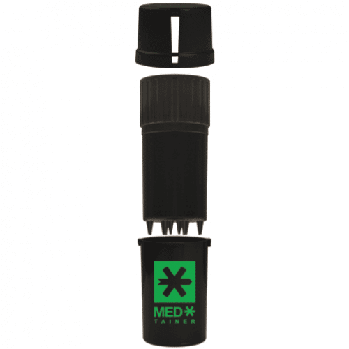 The Medtainer Storage w/ Grinder Black w/ Green Medtainer Logo - 20 ...