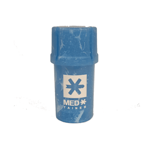 The Medtainer Storage w/ Grinder Blue Marble Swirl w/ White Medtainer ...