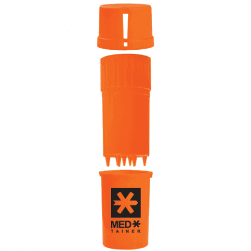 The Medtainer Storage w/ Grinder Orange w/ Black Medtainer Logo - 20 ...