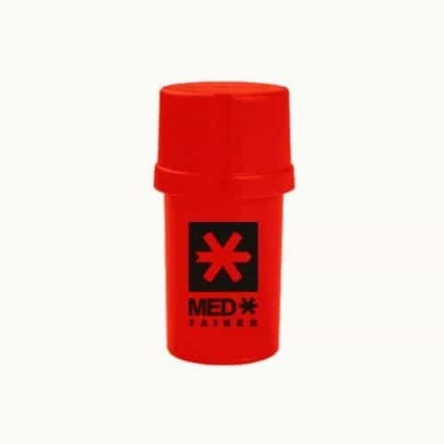 The Medtainer Storage w/ Grinder Red w/ Black Medtainer Logo, 20 Dram ...