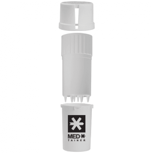 The Medtainer Storage w/ Grinder White w/ Black Medtainer Logo - 20 ...