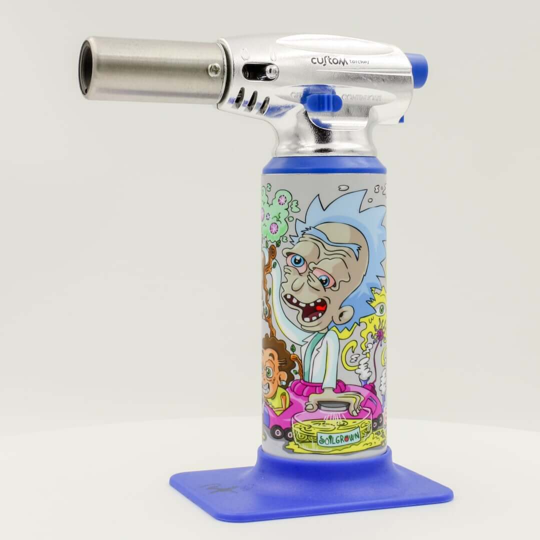 Custom Torches | Dunkees "Get Schwifty" Butane Torch -Blue - It's 4:20 ...