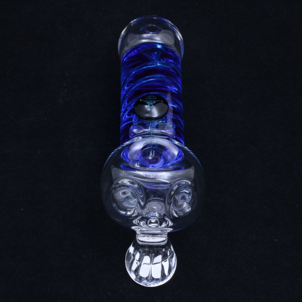 Chameleon Glass Absolute Zero Bonehead Skull Freezer Pipe - Cool Blue ...