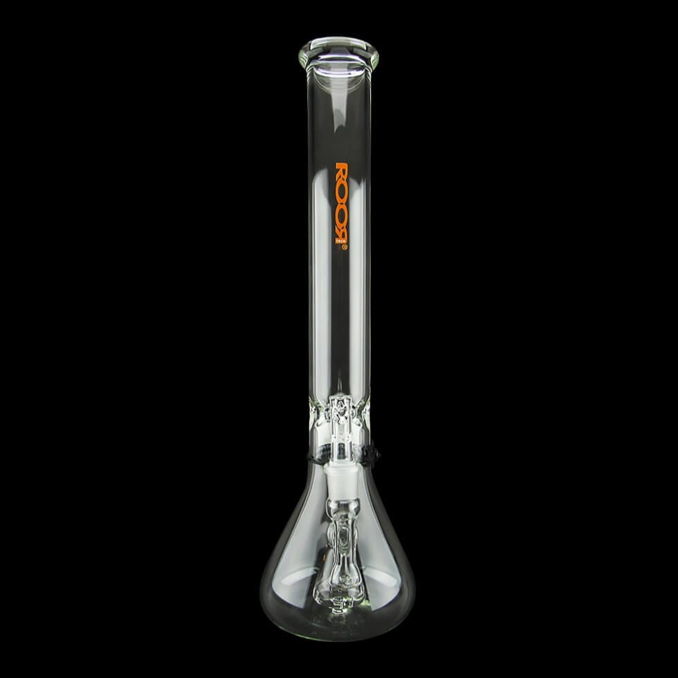 ROOR Tech Clear Fixed 18" 50mm x 5mm Beaker - Orange - Roor Bongs