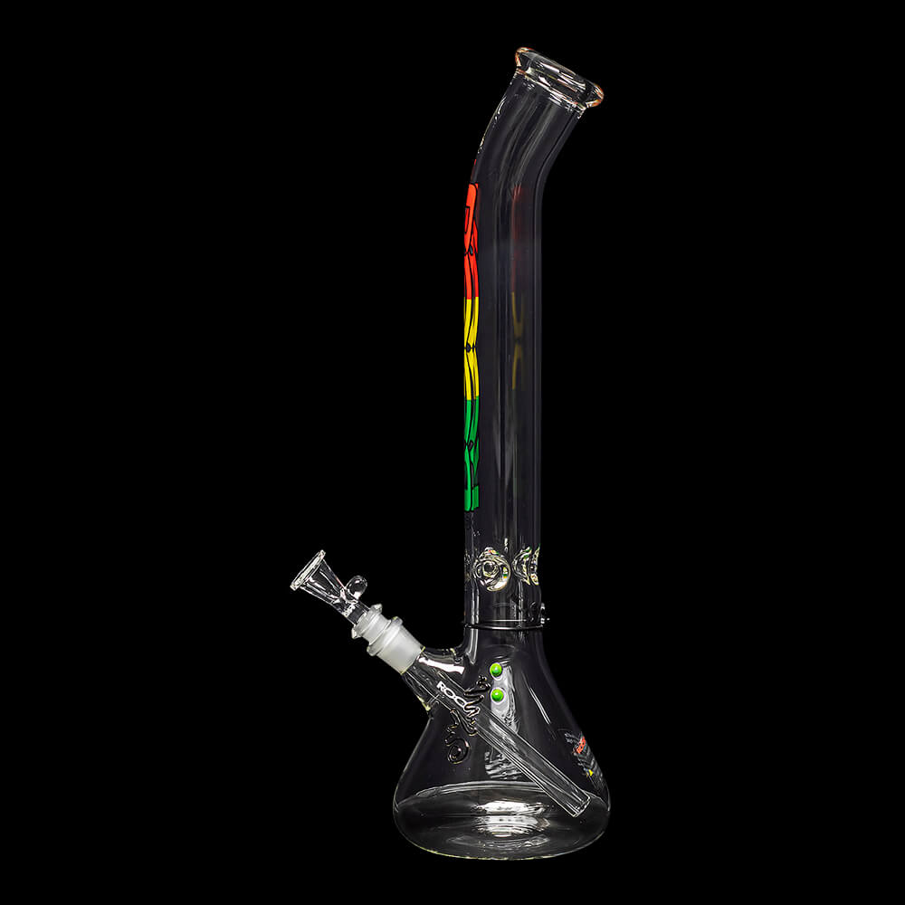 ROOR Classic 18" Beaker Bent Neck - Rasta - It's 4:20 Somewhere
