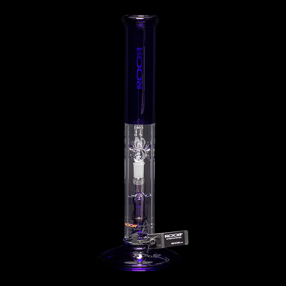 ROOR Tech | Mini 14" Fixed Stem Straight Tube Water Pipe - Blue & Clear ...