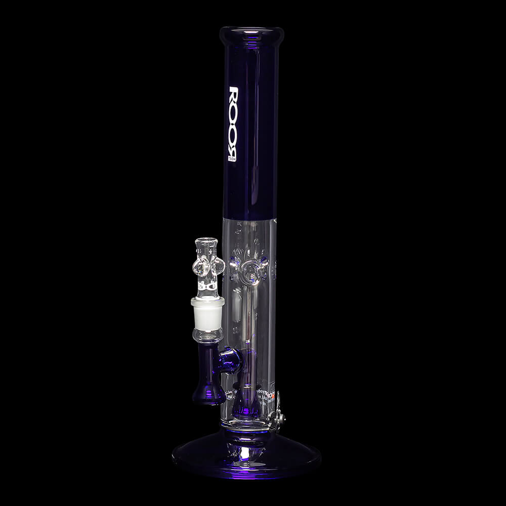 ROOR Tech | Mini 14" Fixed Stem Straight Tube Water Pipe - Blue & Clear ...
